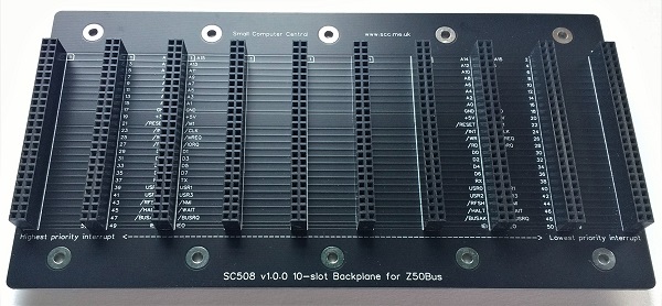 SC508 – 10-slot Backplane (Z50Bus) | Small Computer Central