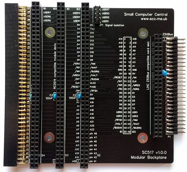 SC517 – Modular Backplane (RC2014 to Z50Bus) | Small Computer Central