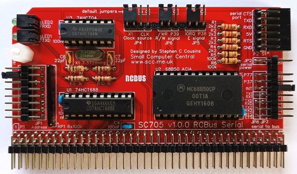 SC705 – RCBus Serial ACIA Module | Small Computer Central