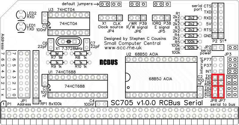 SC705 – RCBus Serial ACIA Module | Small Computer Central