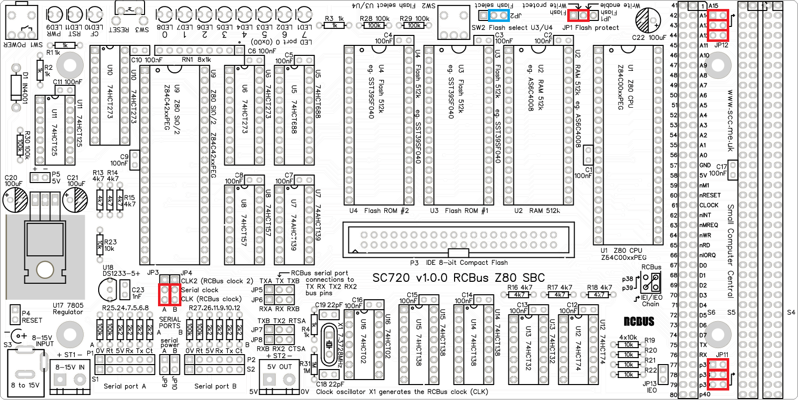 SC720 – RCBus Z80 SBC / Motherboard | Small Computer Central