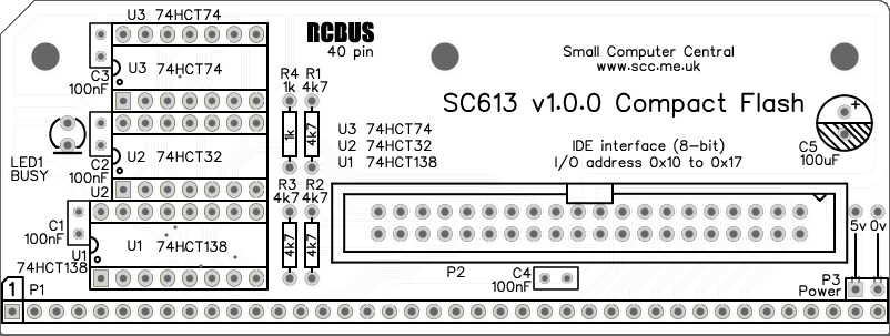 SC613 – RCBus Compact Flash Module | Small Computer Central